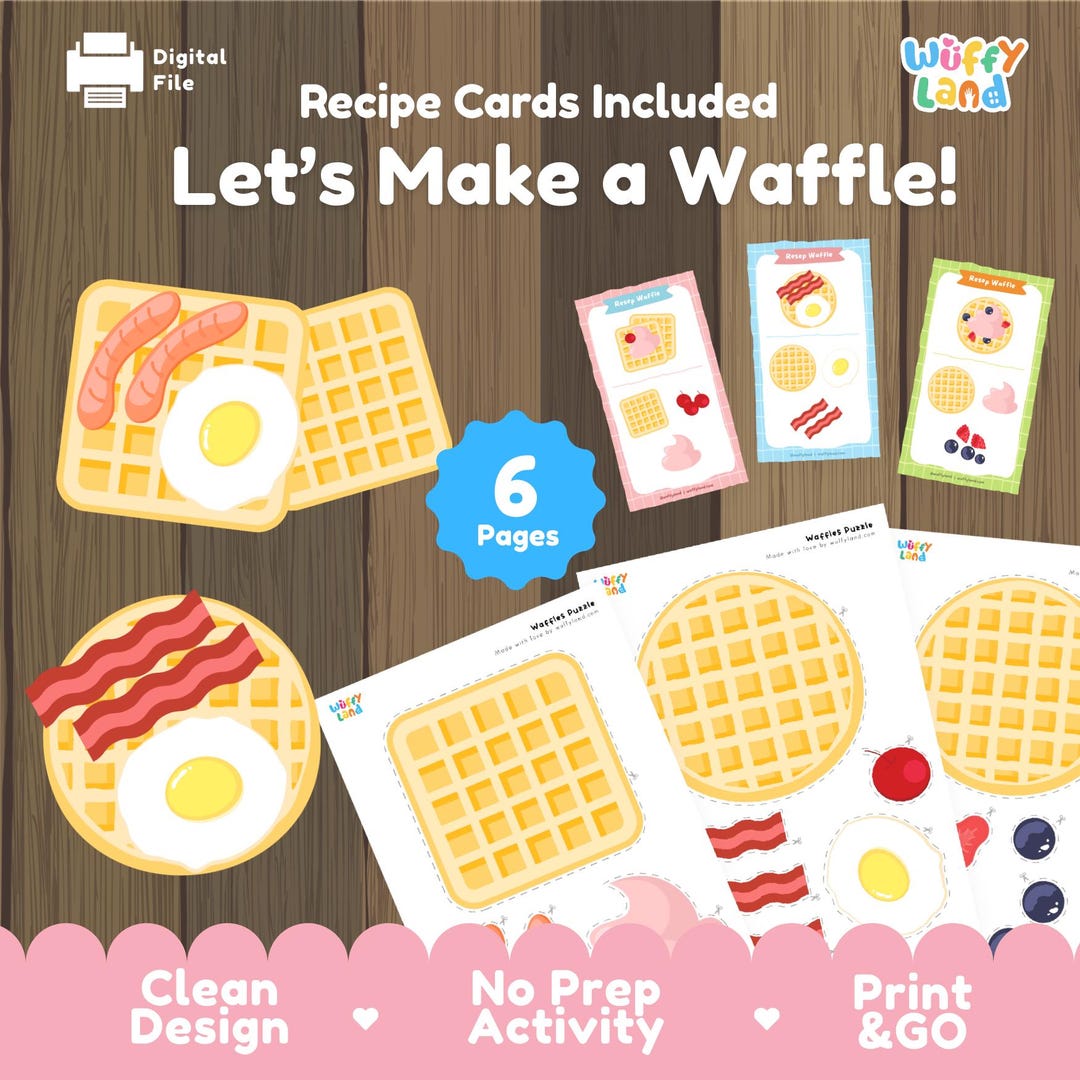 Waffle Pretend Play Set | Toddler & Preschool Role Playing Activity ...