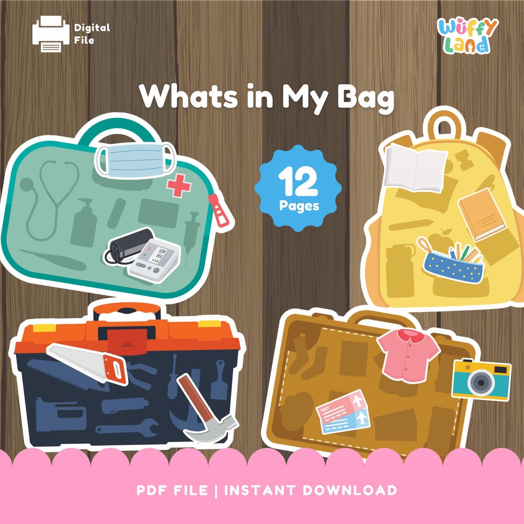 What’s in My Bag Printable Activity for Kids | Matching & Sorting Game ...