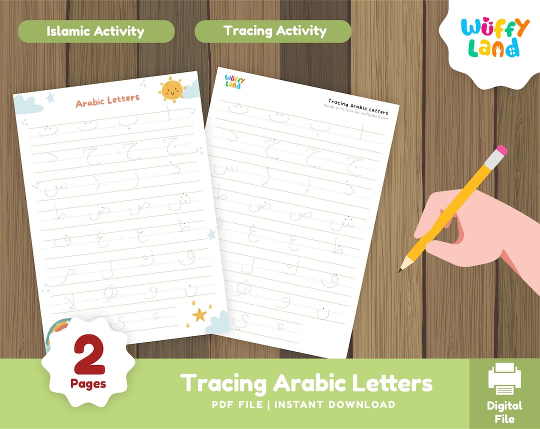 Arabic Alphabet Tracing Sheet Tracing Alphabets Workbooks - Etsy