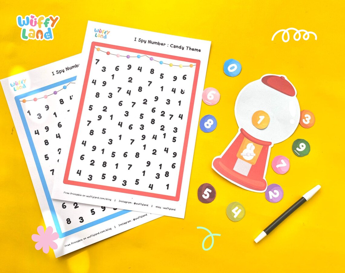 I Spy Number With Candy Theme, Learning Number, Homeschooling, I Spy ...
