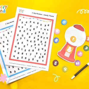 I Spy Number With Candy Theme, Learning Number, Homeschooling, I Spy ...