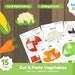Cut and Paste Vegetable Vegetable Matching Game Puzzle - Etsy