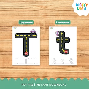 Alphabet Tracing Sheets With Car Theme - Uppercase and Lowercase Road ...
