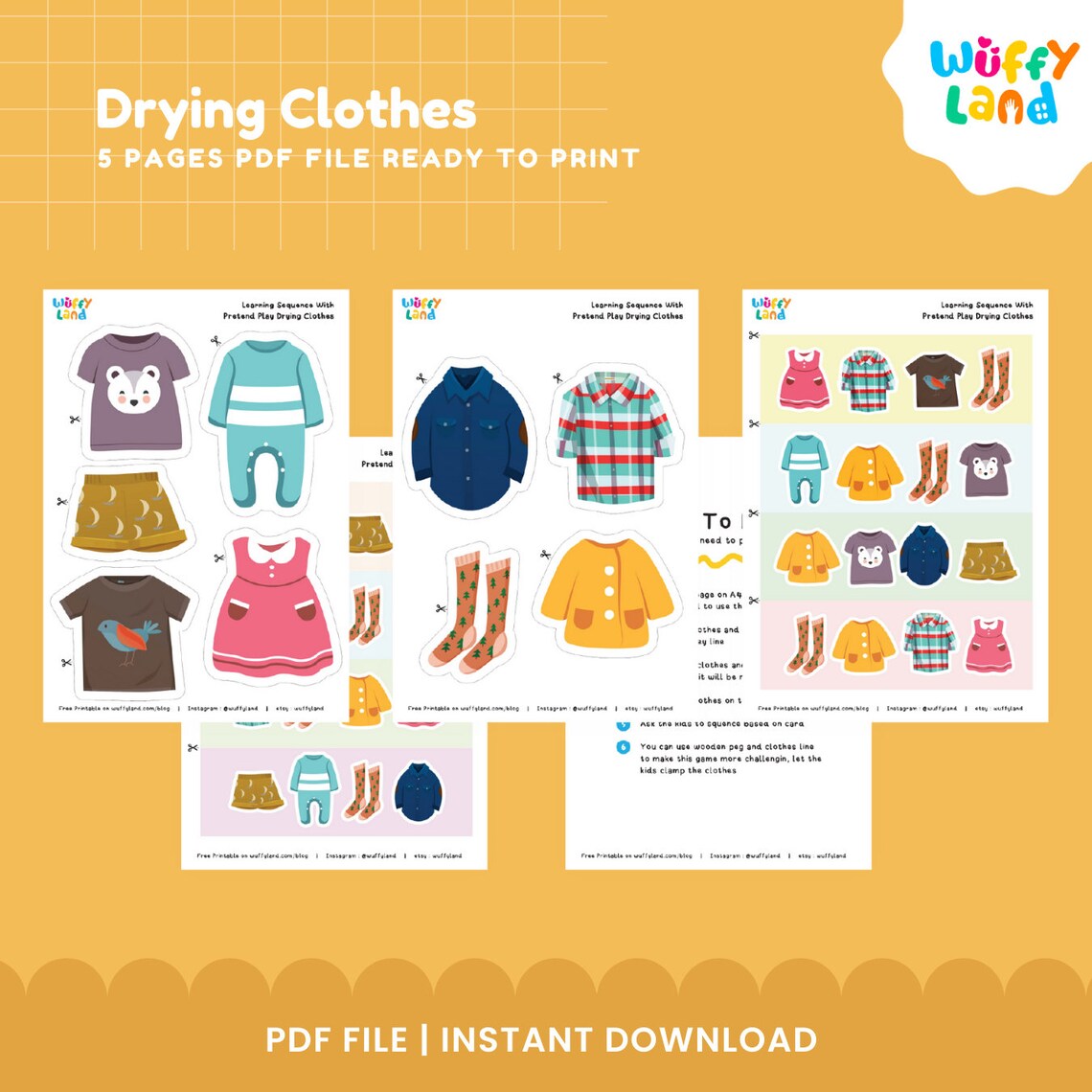 Drying Clothes Printables, Dramatic Play Set, Washing Clothes, Washing ...