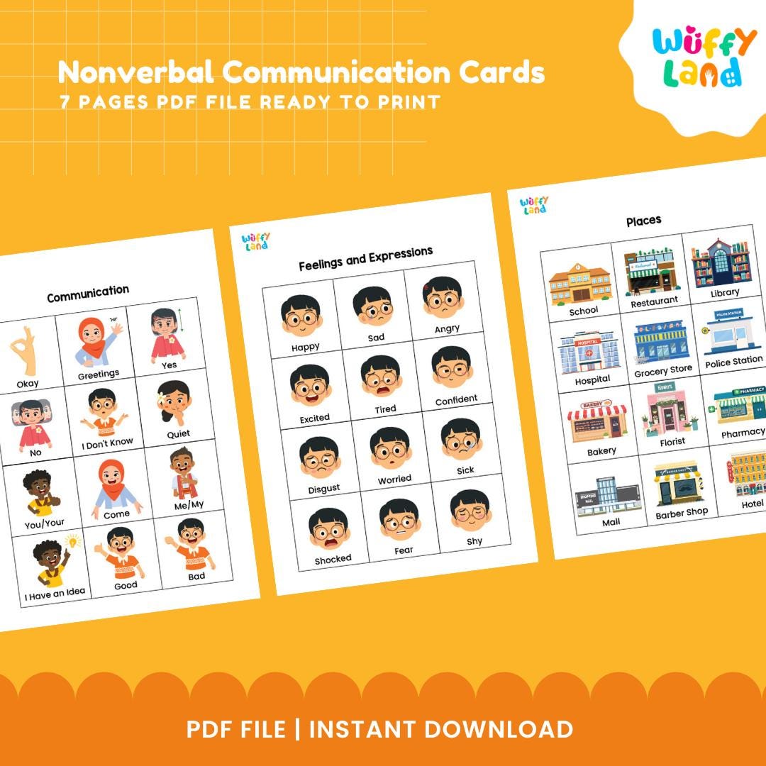 Nonverbal Communication Cards - Visual Aid for Kids & Special Needs - Etsy