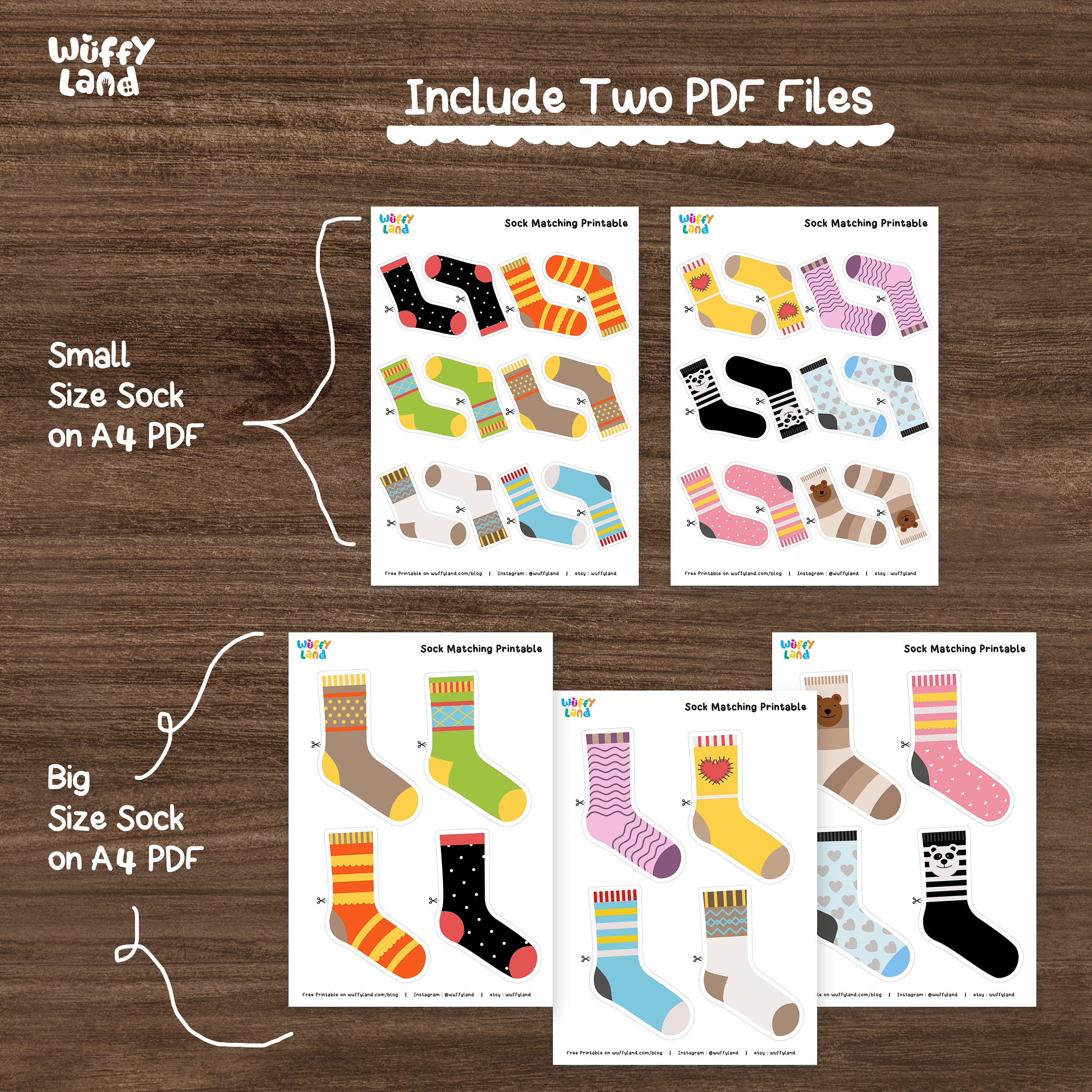 Sock Matching Game Printable | Preschool Pattern Activity | Toddler ...