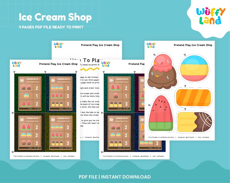 Ice Cream Shop Dramatic Play Pretend Play Preschool - Etsy