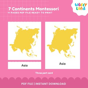 Montessori 7 Continents Printable Geography Learning Activity ...
