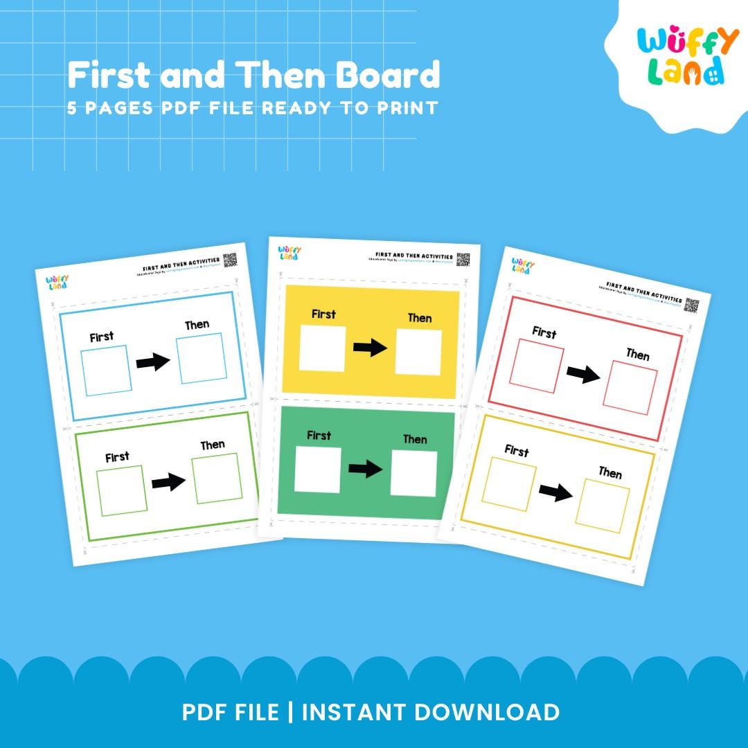 First and Then Board Printable - Visual Schedule for Kids - Daily ...