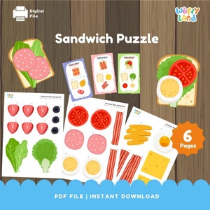 Sandwich Puzzle, Let's Make a Sandwich, Life Skill Activity, Scissor ...