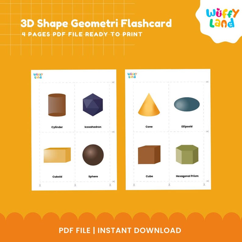 3D Shape Geometry Flashcards - Real-life Object Matching - Math Center ...