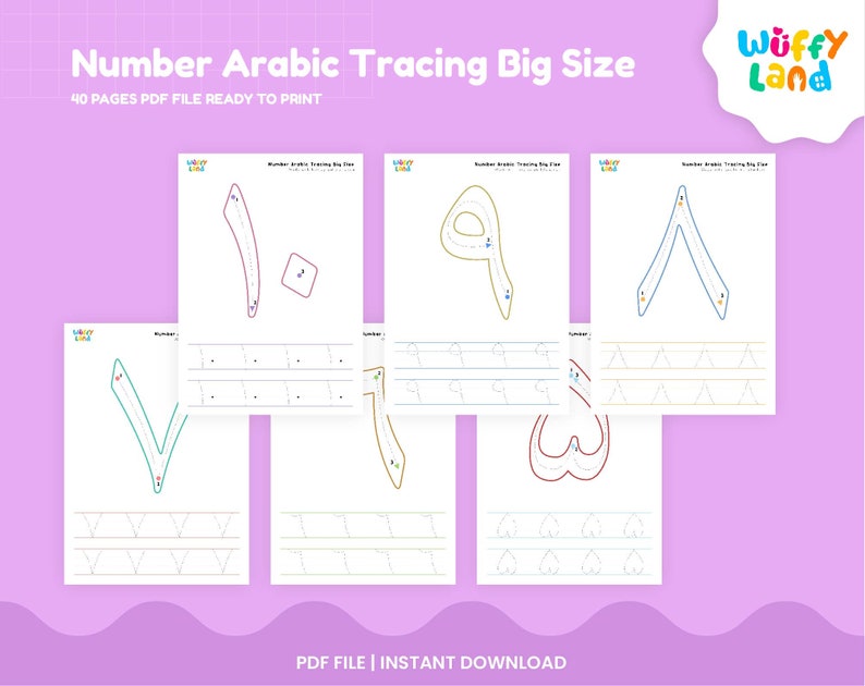 Arabic Number Tracing Big Size Numbers 1-10 for Toddlers - Etsy