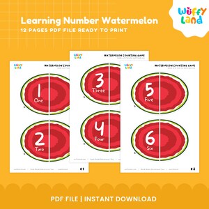 Learning Number for Kids With Watermelon Theme, Preschool Printable ...