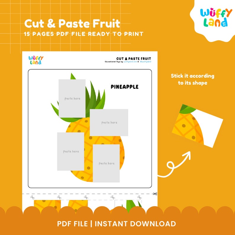 Cut and Paste Fruit, Fruit Matching Game, Cut Out and Glue, Scissors ...