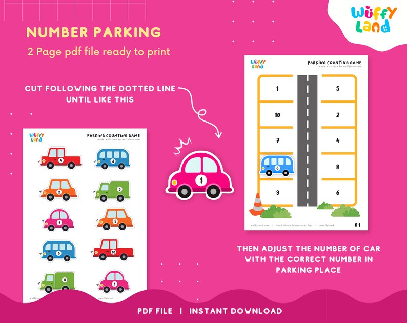 Parking Games Learning Number 1-10 for Kids With - Etsy