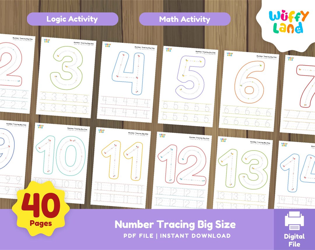 Number Tracing Big Size Numbers 1-20 for Toddlers Preschool - Etsy