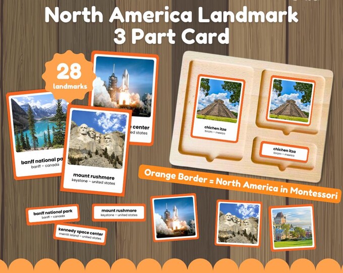 Montessori Around the World Landmarks 3 Part Cards - Etsy Ireland