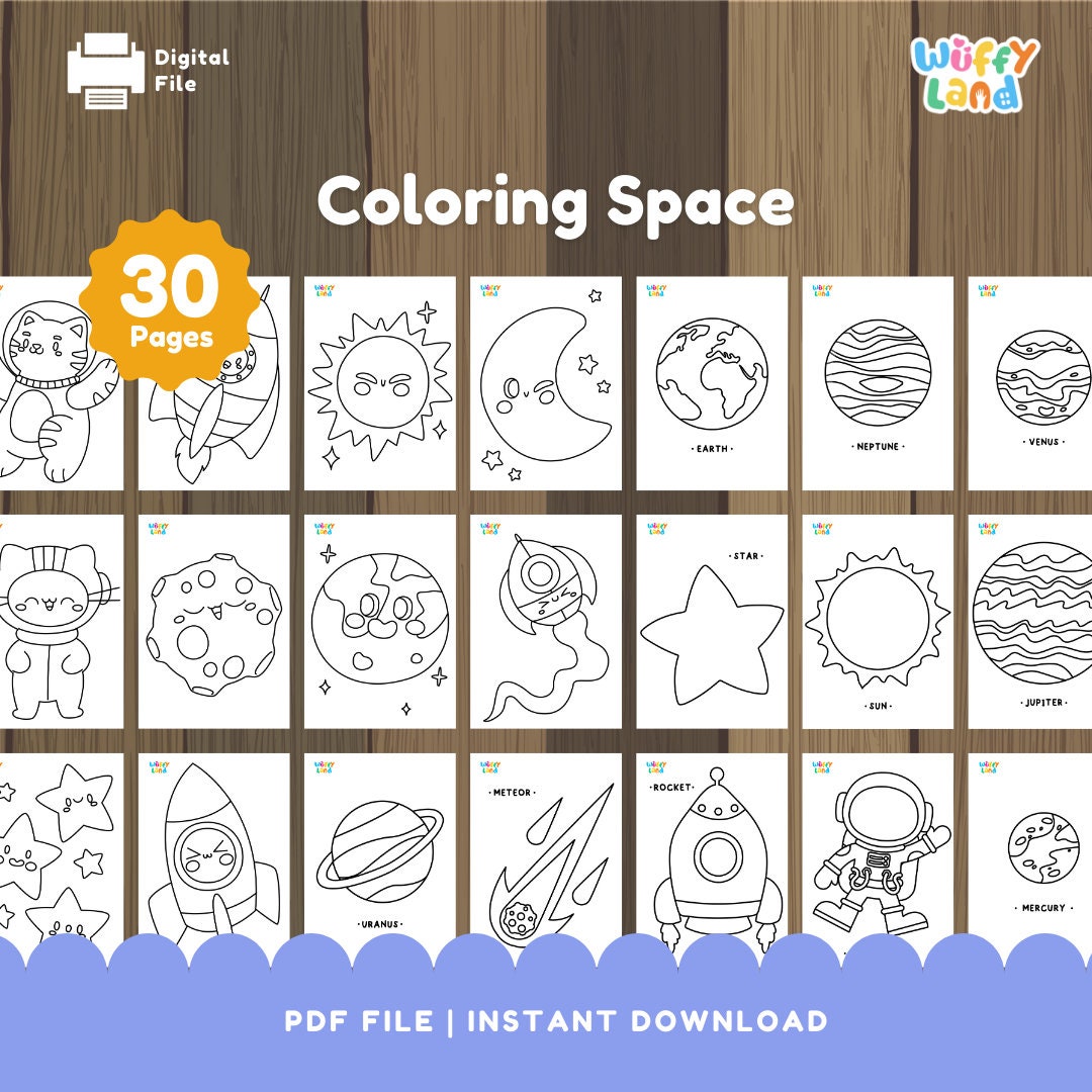 Space Coloring Printables, Space Theme Coloring Pages, Printable ...
