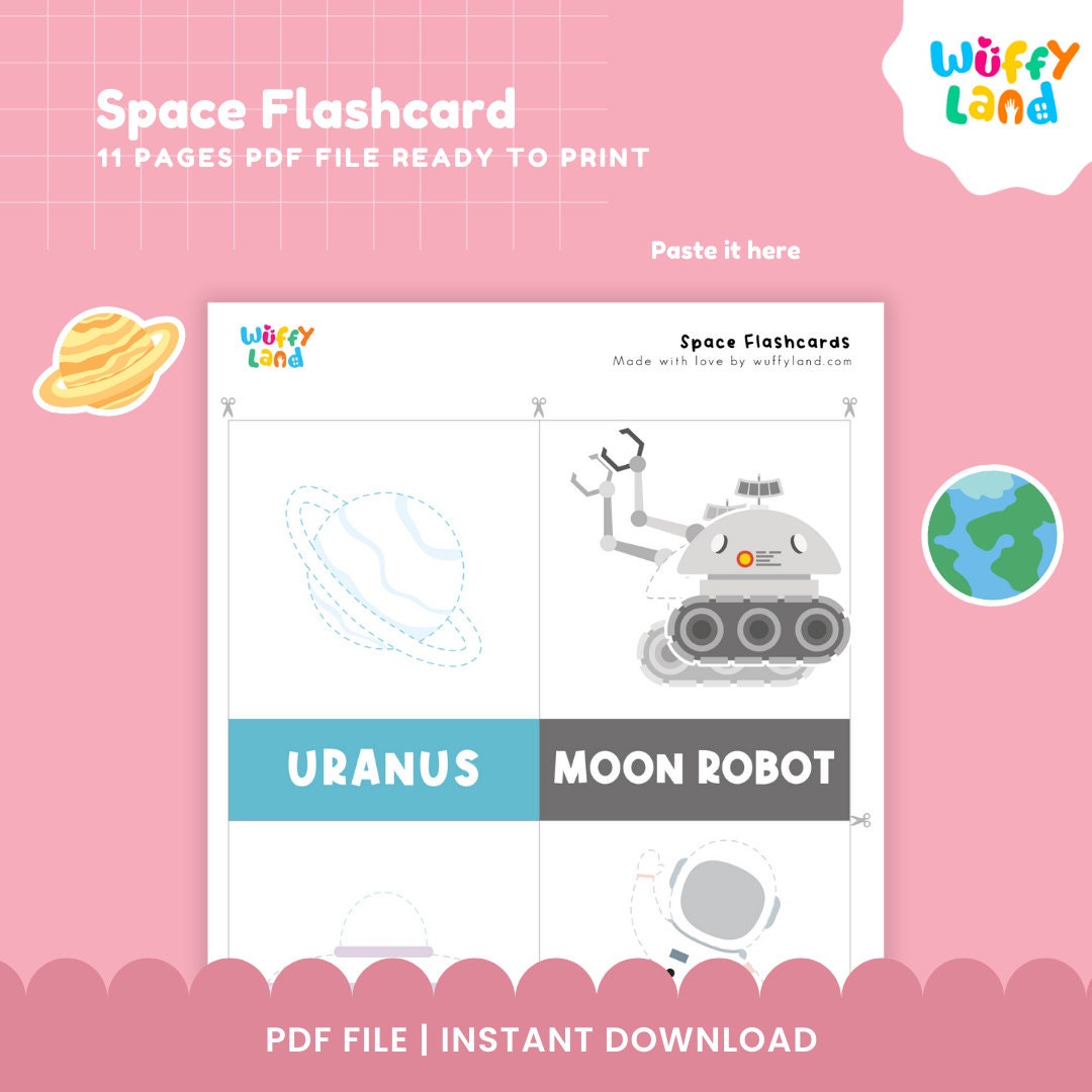 Space Flashcards, Printable Space Themed Flashcards, Montessori ...