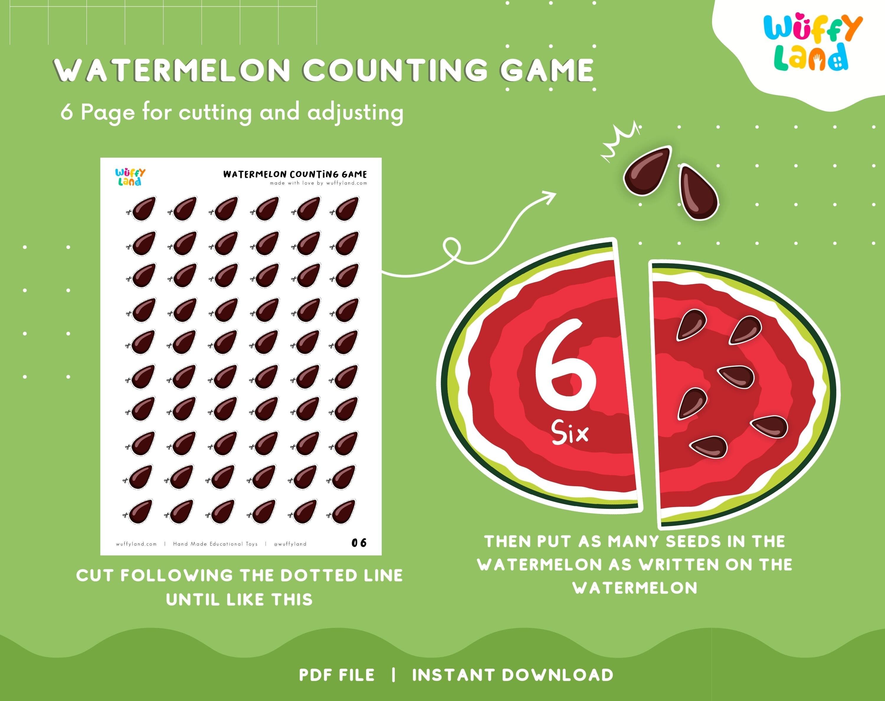 Learning Number for Kids With Watermelon Theme Preschool - Etsy