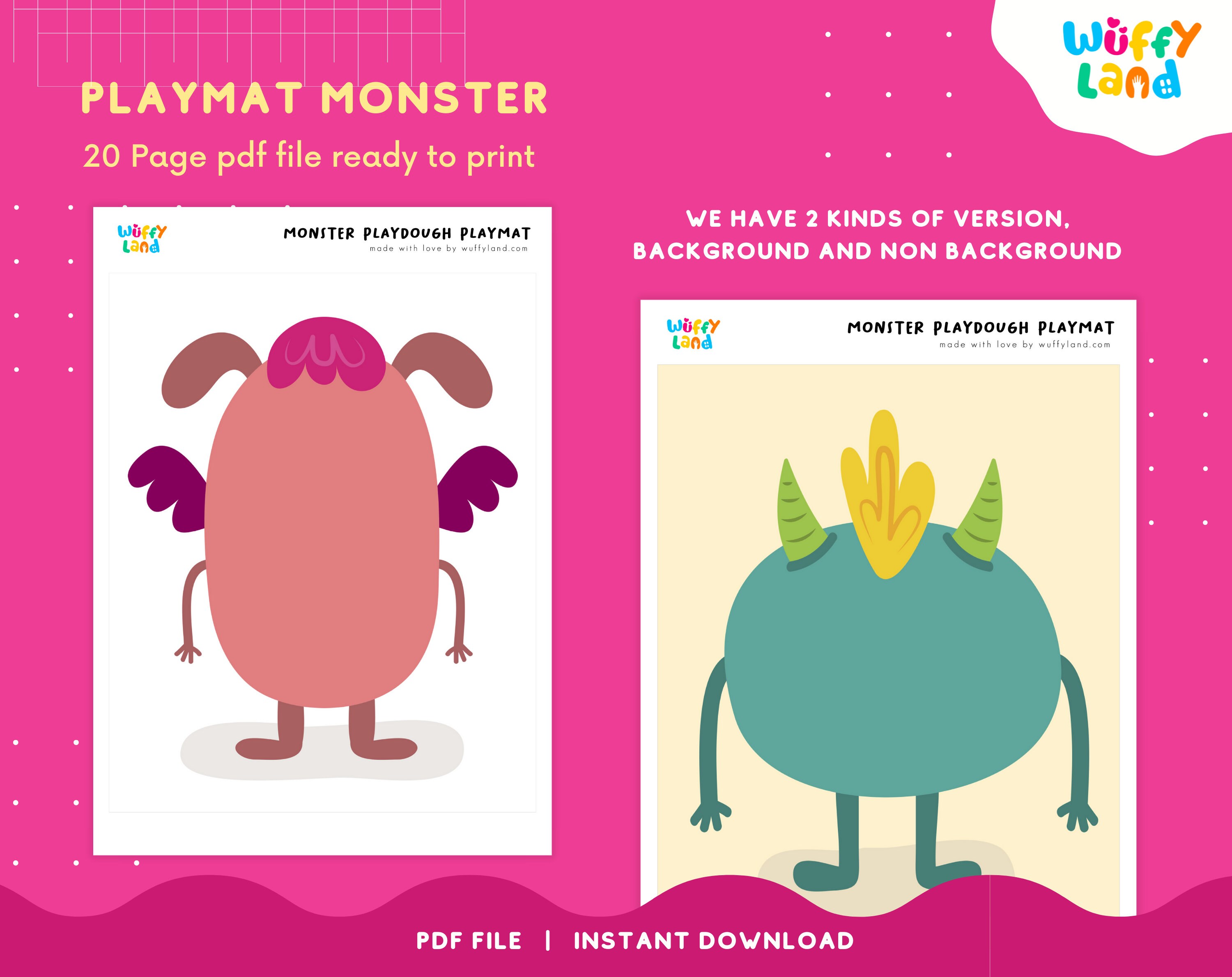 Monster Playdough Mat Printable Play Dough Activity Mats - Etsy UK