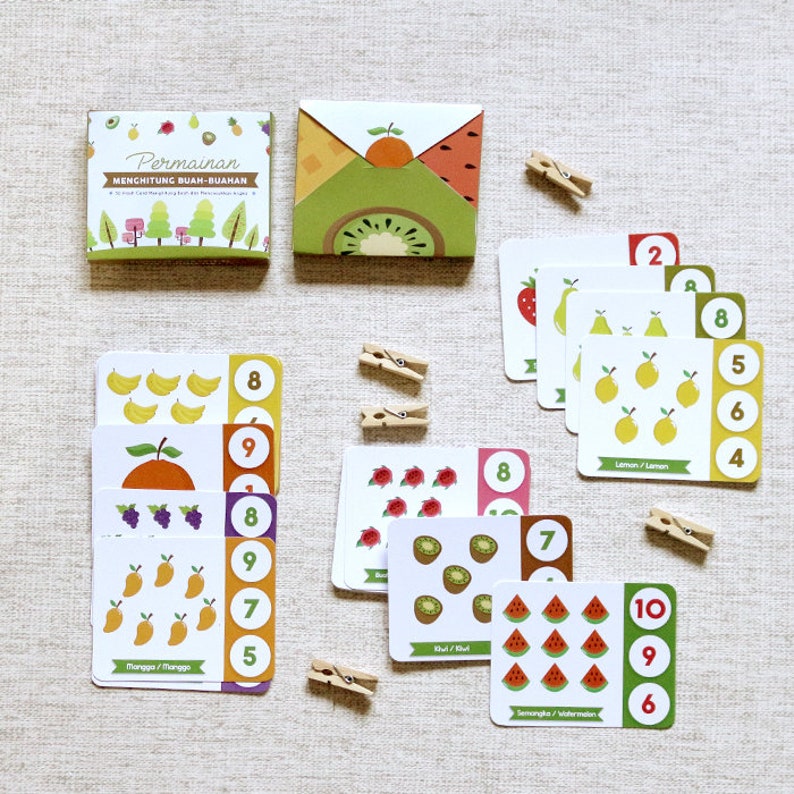 Fruits Peg It Flash Cards Peg It Clip Cards Educational - Etsy