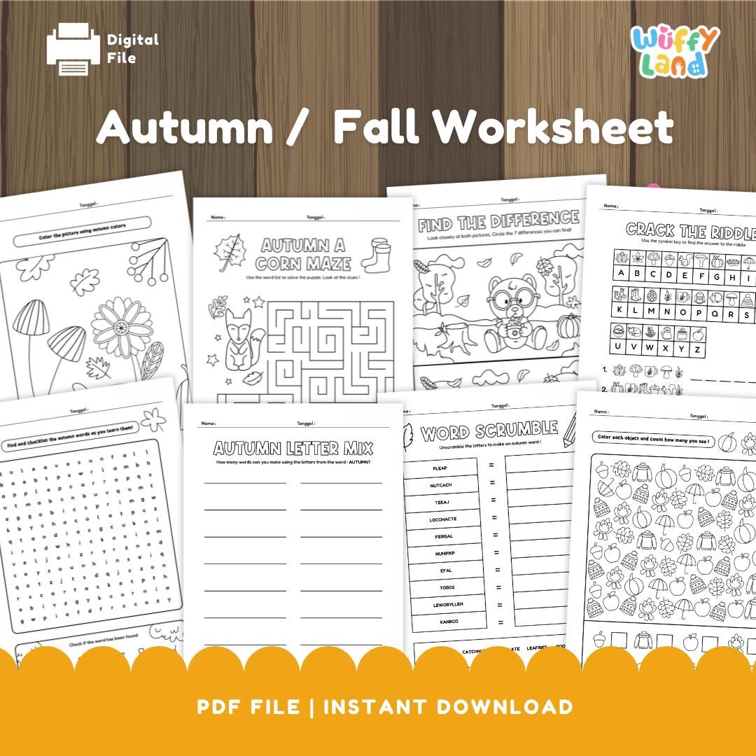 Autumn Fall Worksheets Pack for Prek–2 | No-prep Printables: Word ...