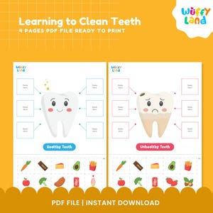 Brushing Teeth Activity - Dental Health Printable - Preschool ...