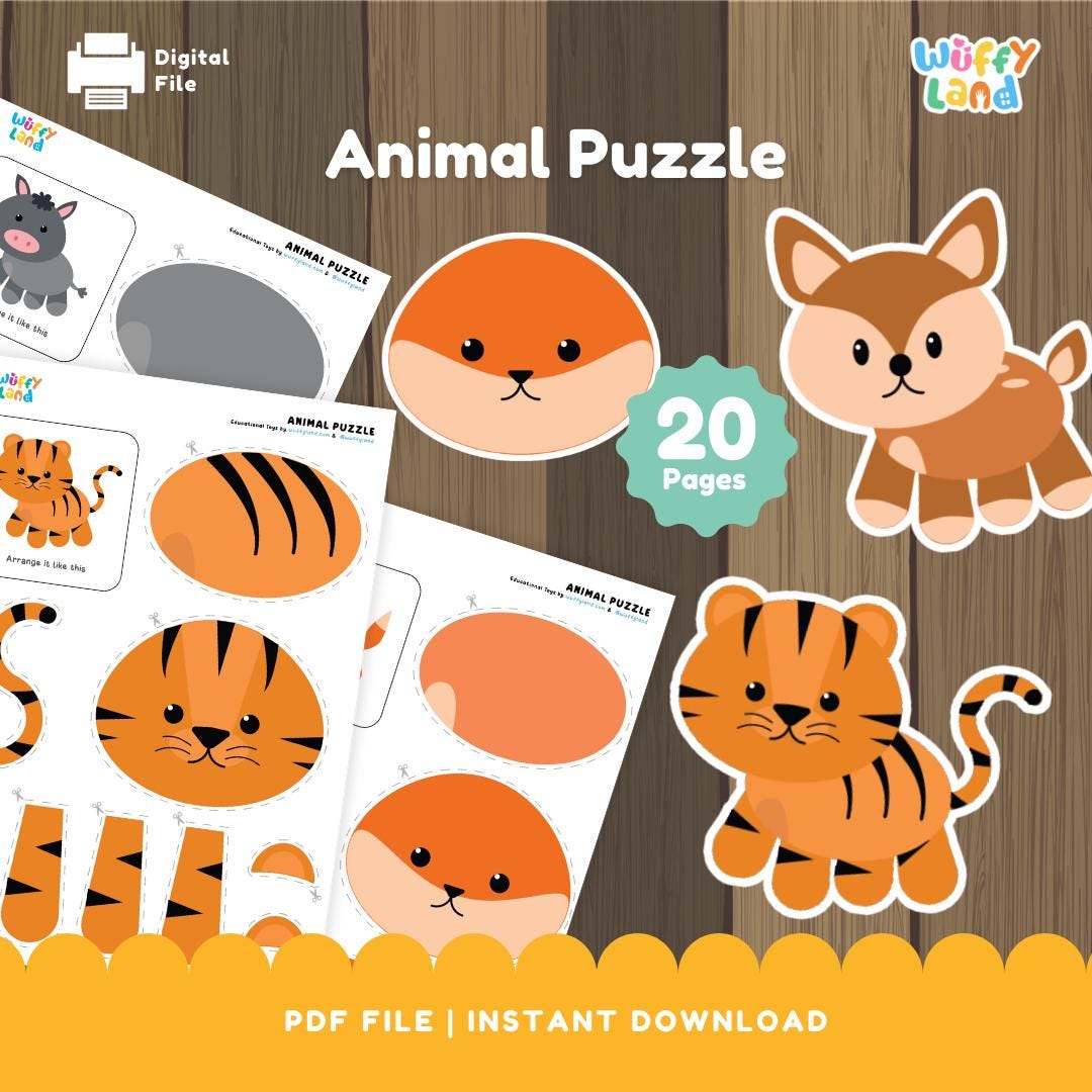 Animal Body Puzzle, Cut and Paste Activity (PDF) - Etsy