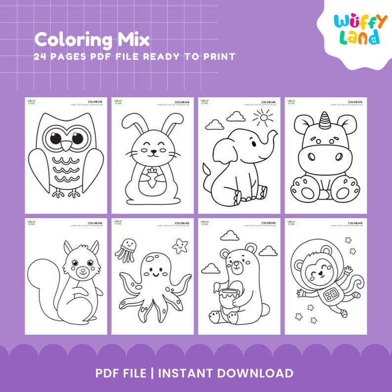 Coloring Mix Theme, Preschool Activity, Kindergarten Activity ...