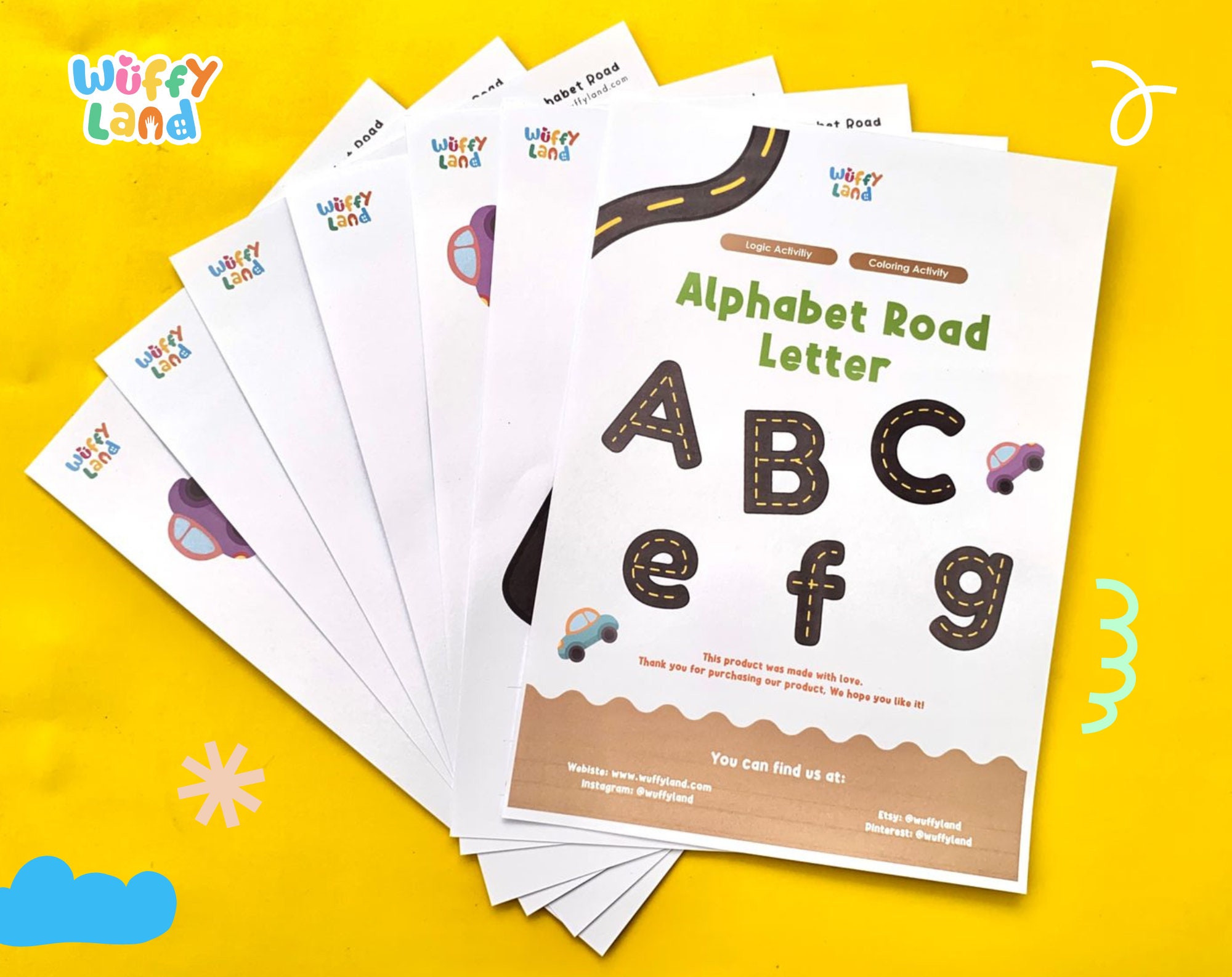 Alphabet Road Tracing Lowercase Uppercase Playmat Letters - Etsy UK
