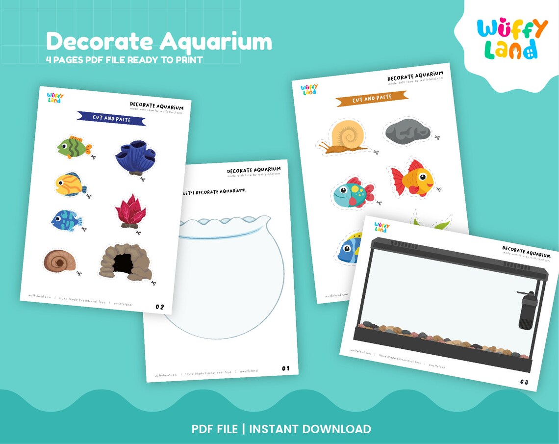 Decorating Aquarium Activities DIY for Kids Crafting for - Etsy