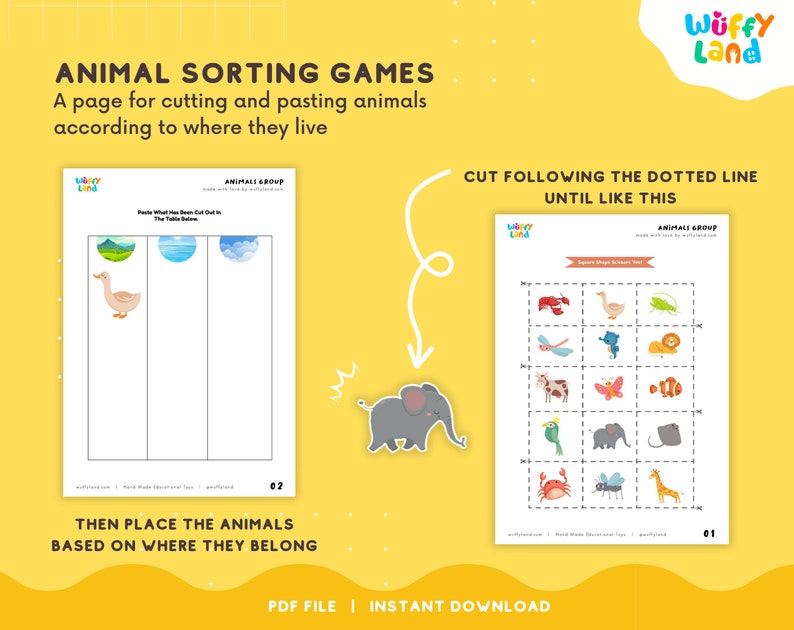 Animal Sorting Activity Busy Book Animal Sorting Cards - Etsy