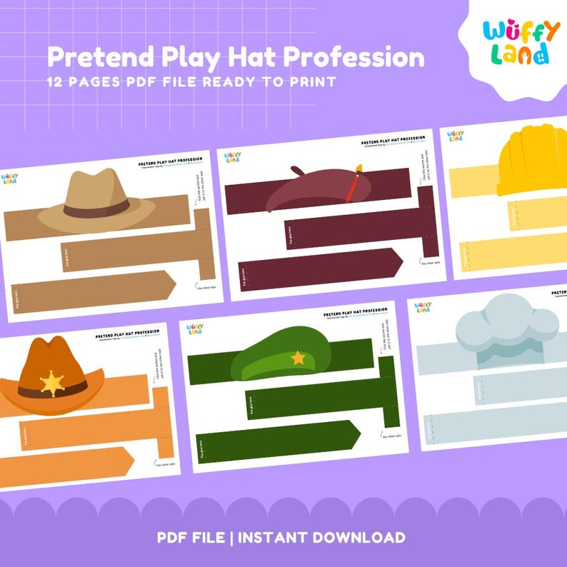 Pretend Play Profession Hats | Printable Role-play Activity for Kids ...