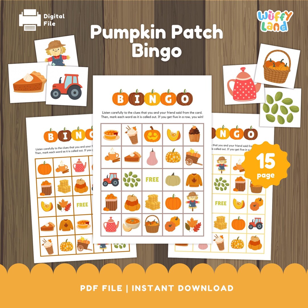 Pumpkin Patch Bingo Game | Fall Classroom Activity | Autumn Harvest ...