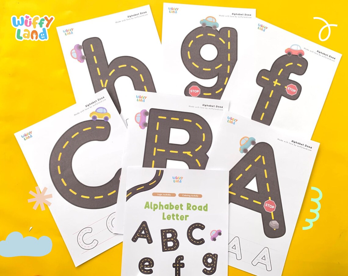 Alphabet Road Tracing Lowercase Uppercase Playmat Letters - Etsy