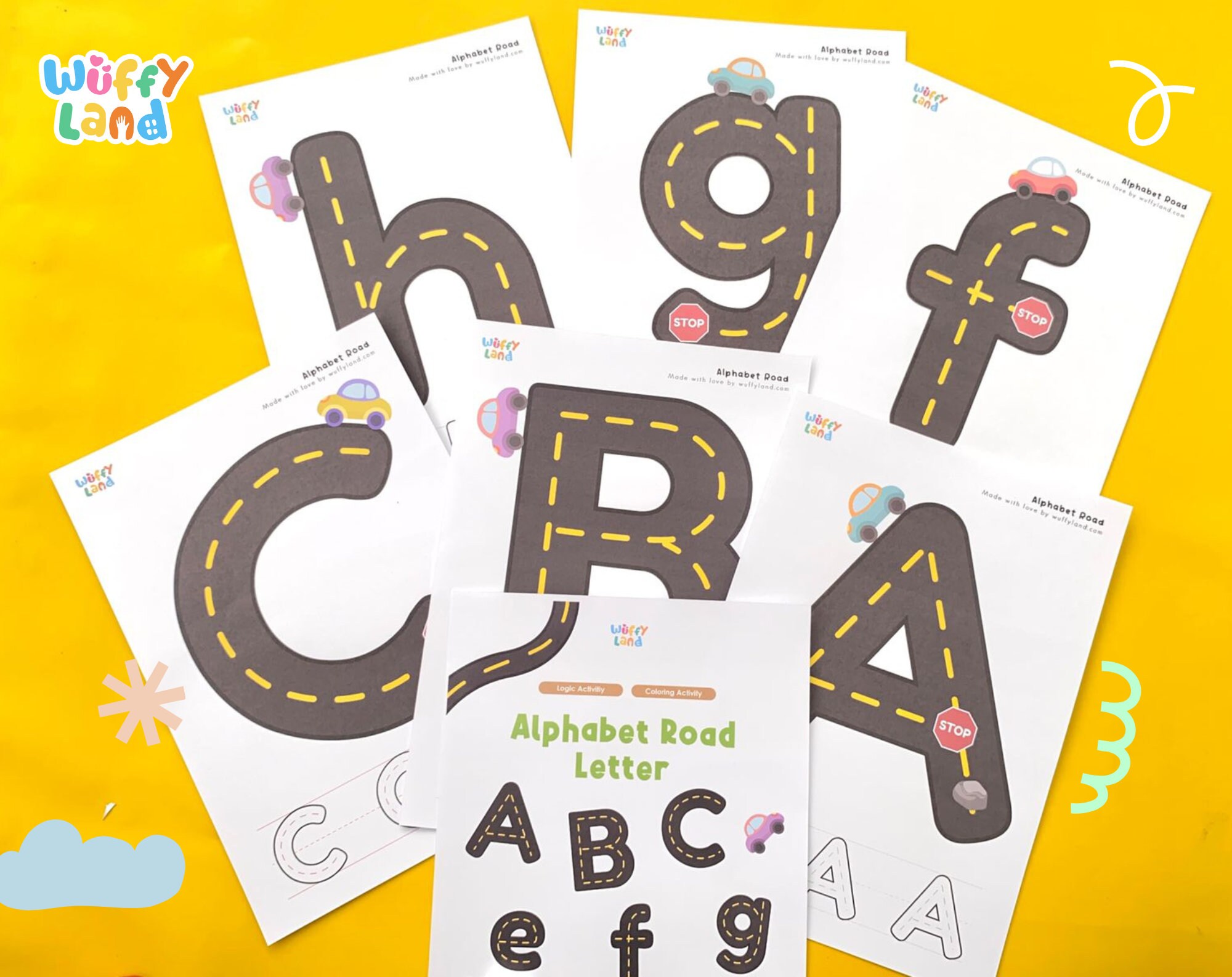 Alphabet Road Tracing Lowercase Uppercase Playmat Letters - Etsy UK