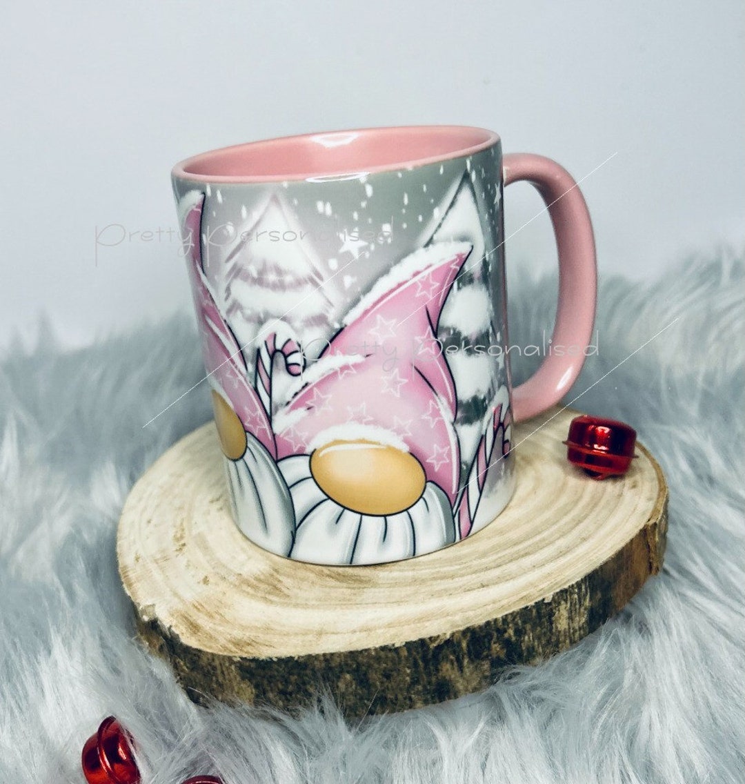 Personalised Pink Gonk Christmas Scene Mug - Etsy UK