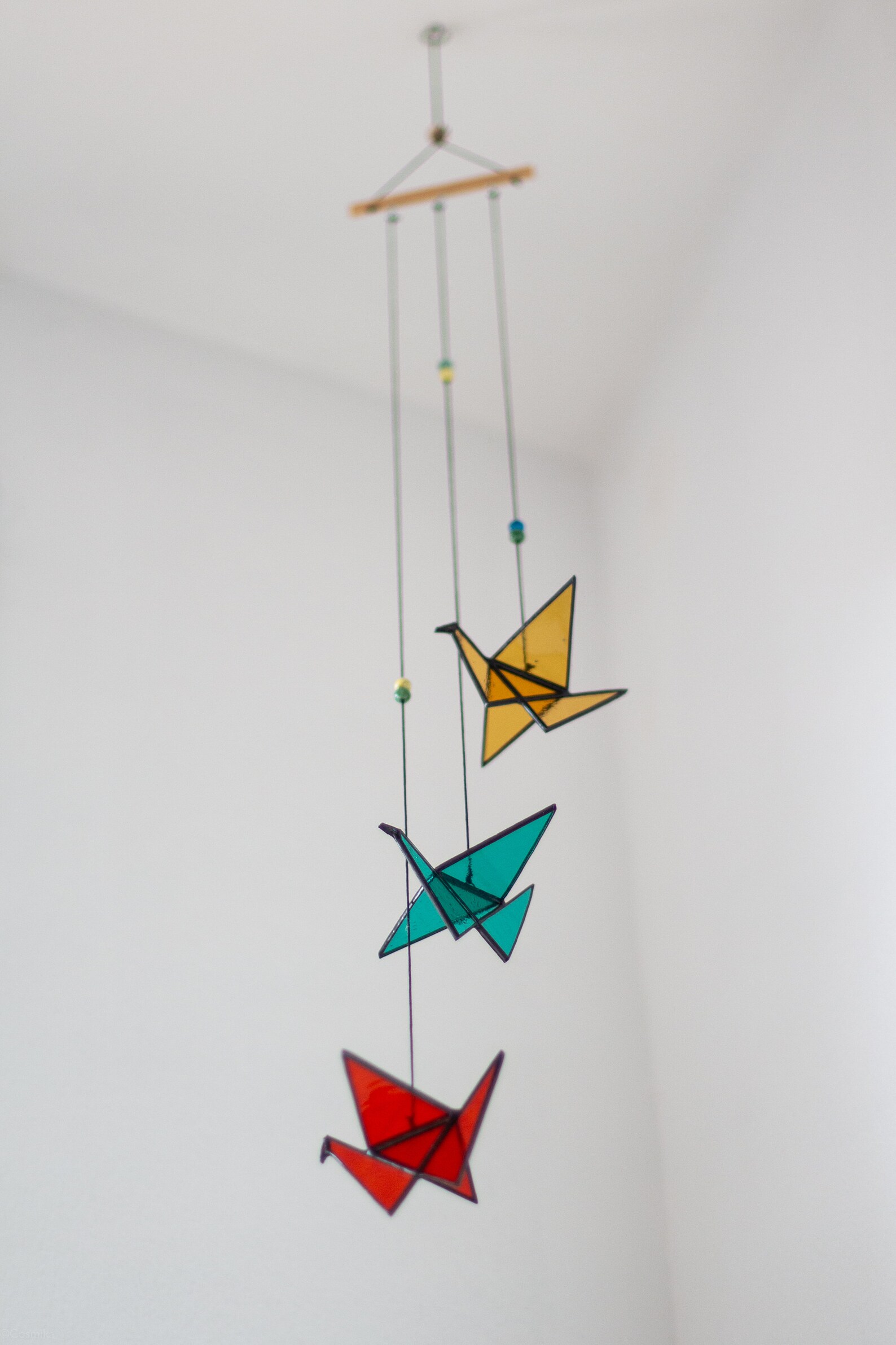 DIY Stained Glass Origami Crane Pattern - Digital Download PDF ...