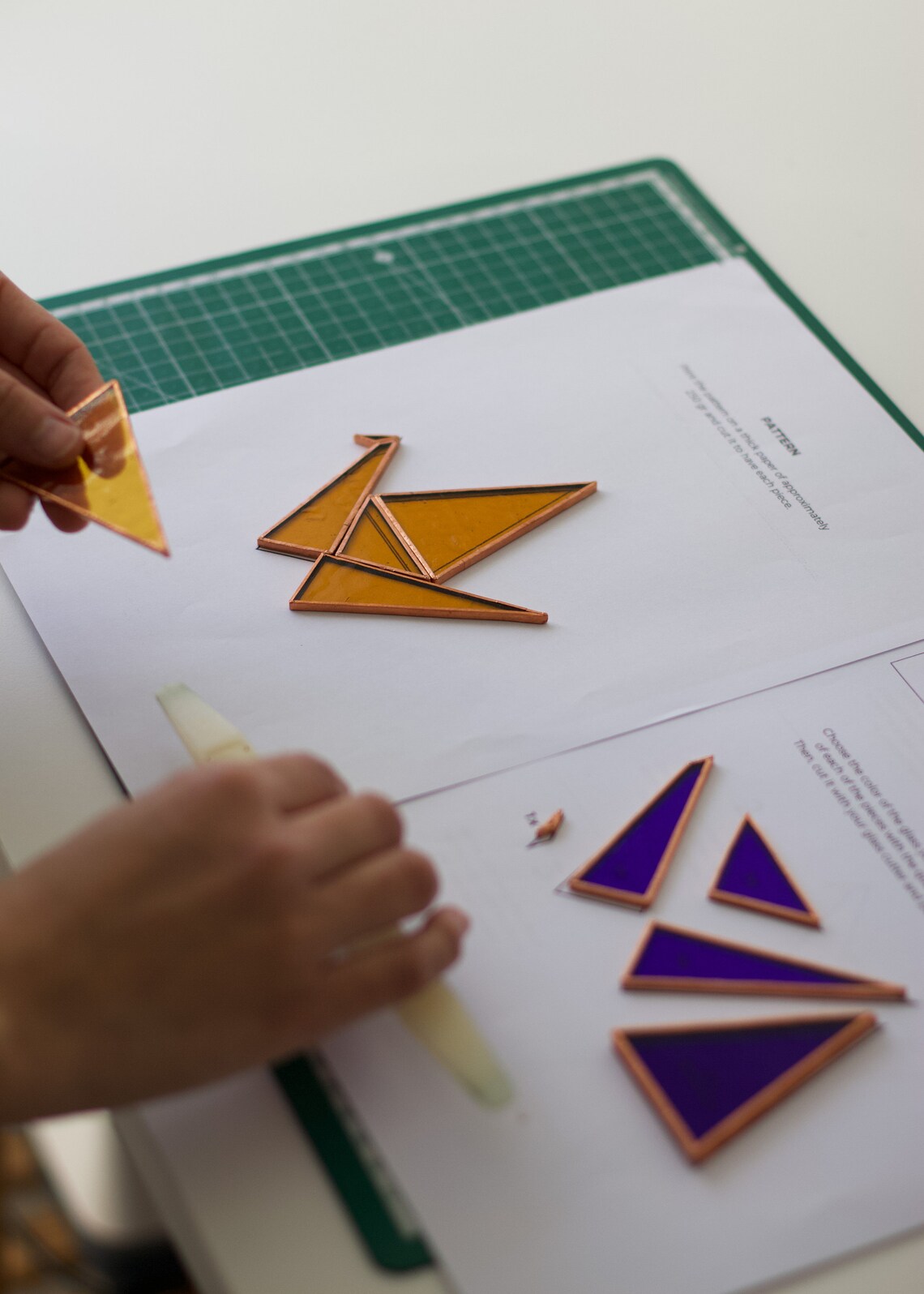 DIY Stained Glass Origami Crane Pattern - Digital Download PDF ...