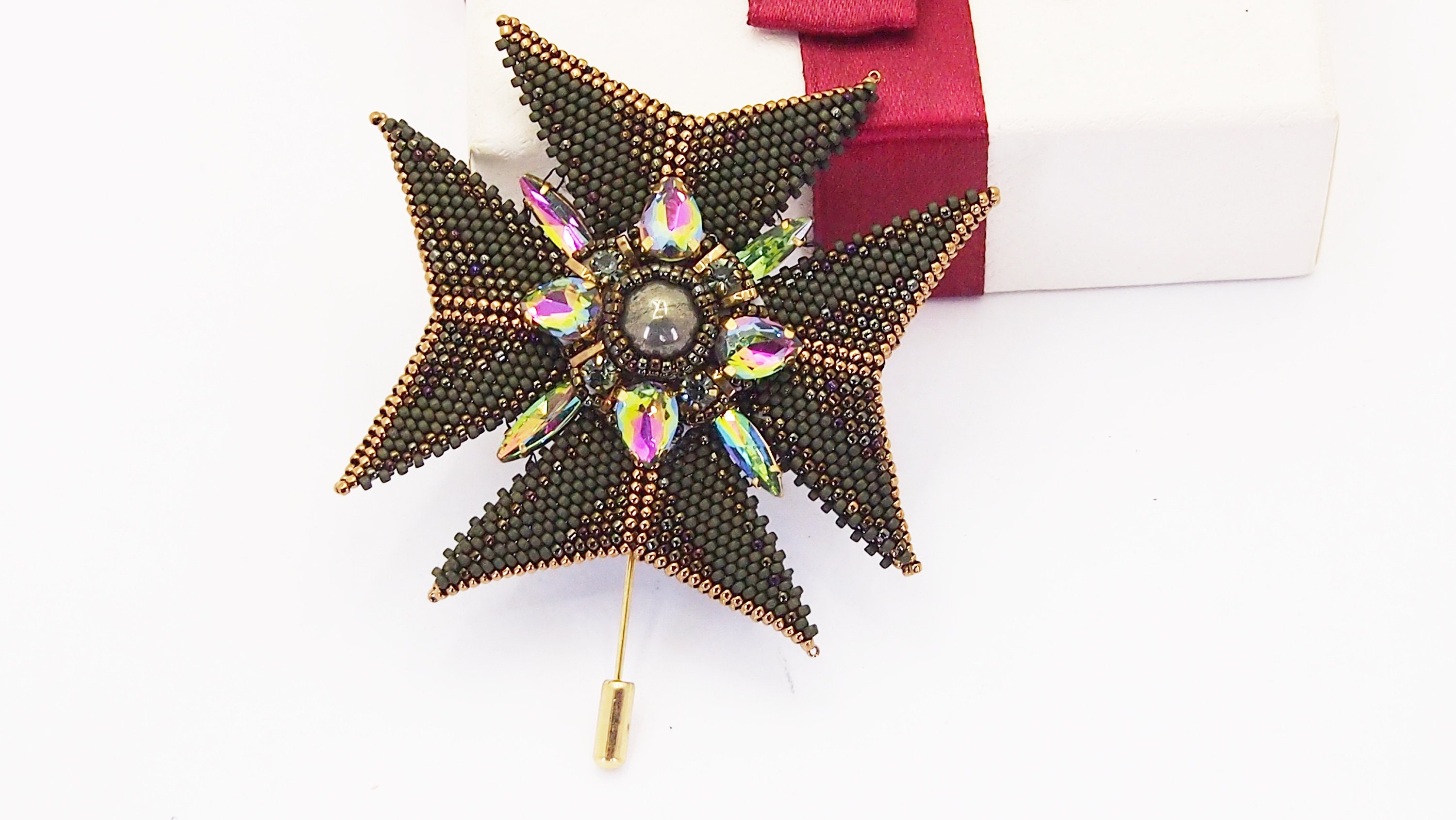 Green Maltese Beaded Cross Victorian Cross Gothic Cross - Etsy