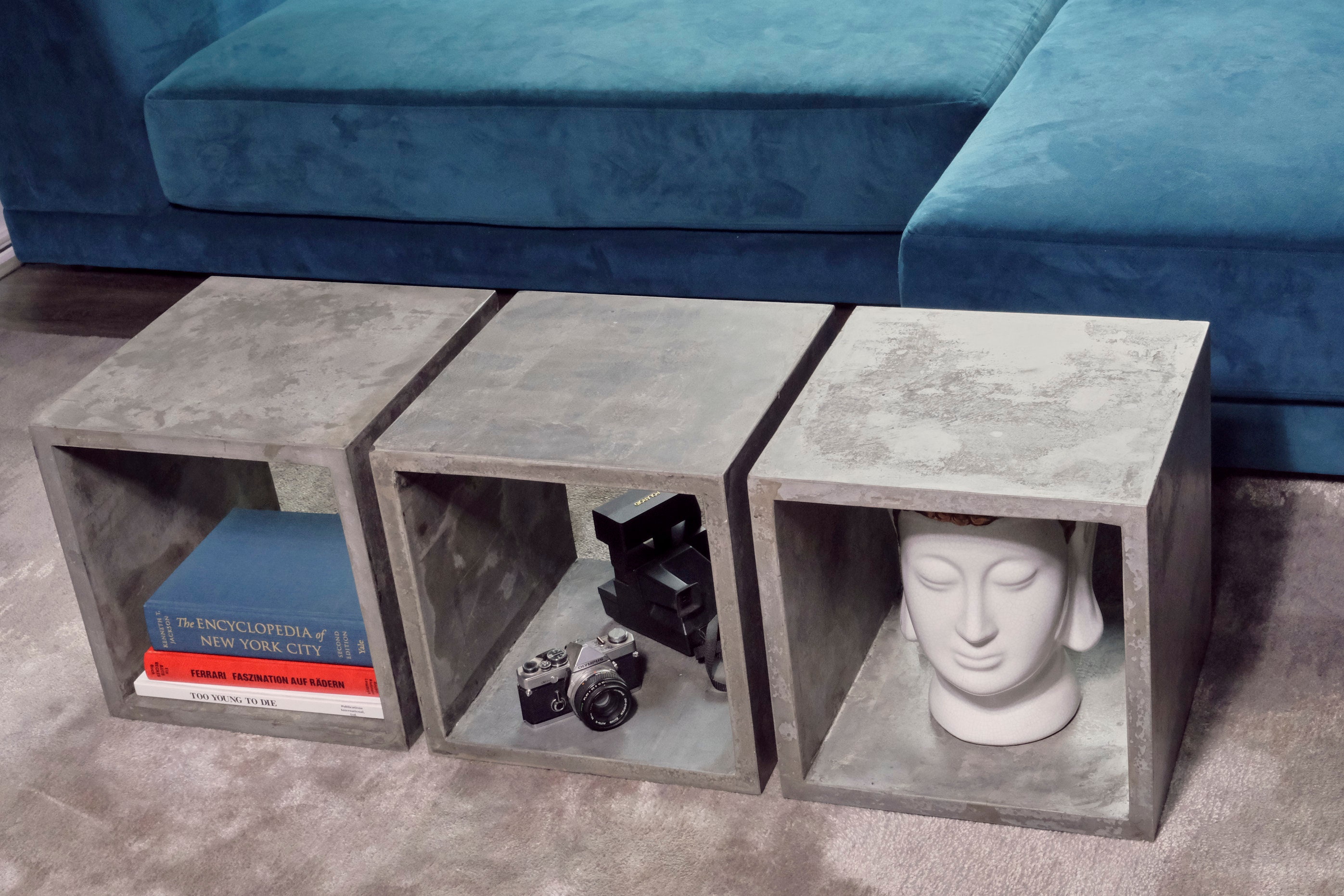 Cube Accent Table Concrete Nightstand Cube Coffee Table - Etsy