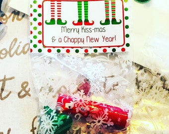 Christmas PRINTABLE 'merry Kissmas and Chappy New Year Gift Tags ...