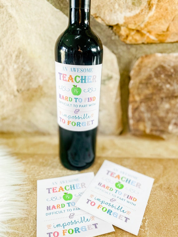Teacher Wine Label ~ Teachers gift by Paper + Petals | Catch My Party