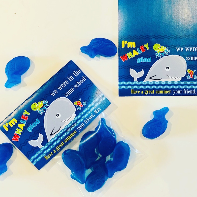 End of School Year Fold Over Tag - I'm Whaley Glad.... - Etsy