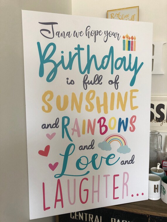 Sunshine and Rainbows Birthday Banner - Digital File by Paper + Petals ...