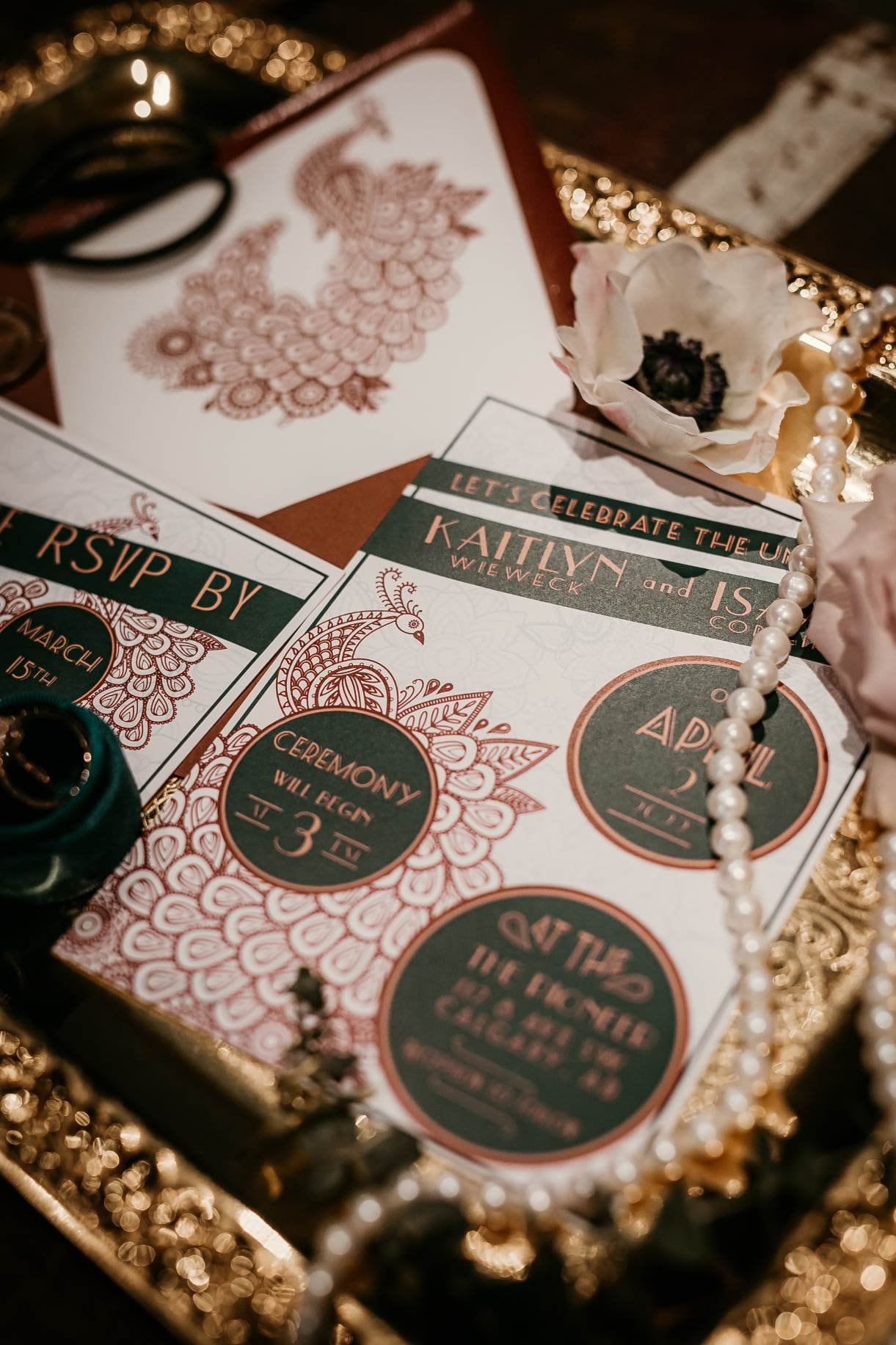 Speakeasy With Peacocks Digital Wedding Invitation Suite - Etsy