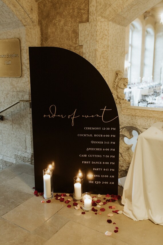 Modern Wedding Order of Events - DIGITAL//Arched Welcome and events ...