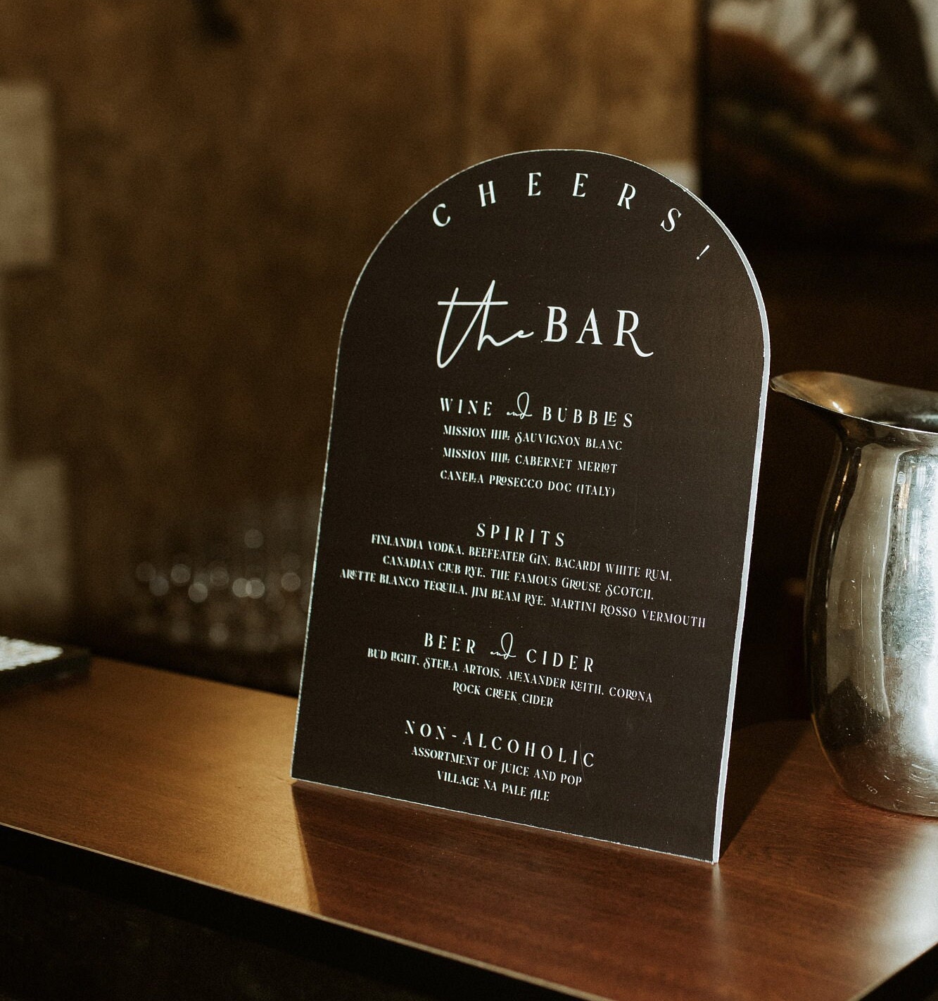 Modern Wedding Arched Cocktail Sign and Bar Menus Digital//double ...