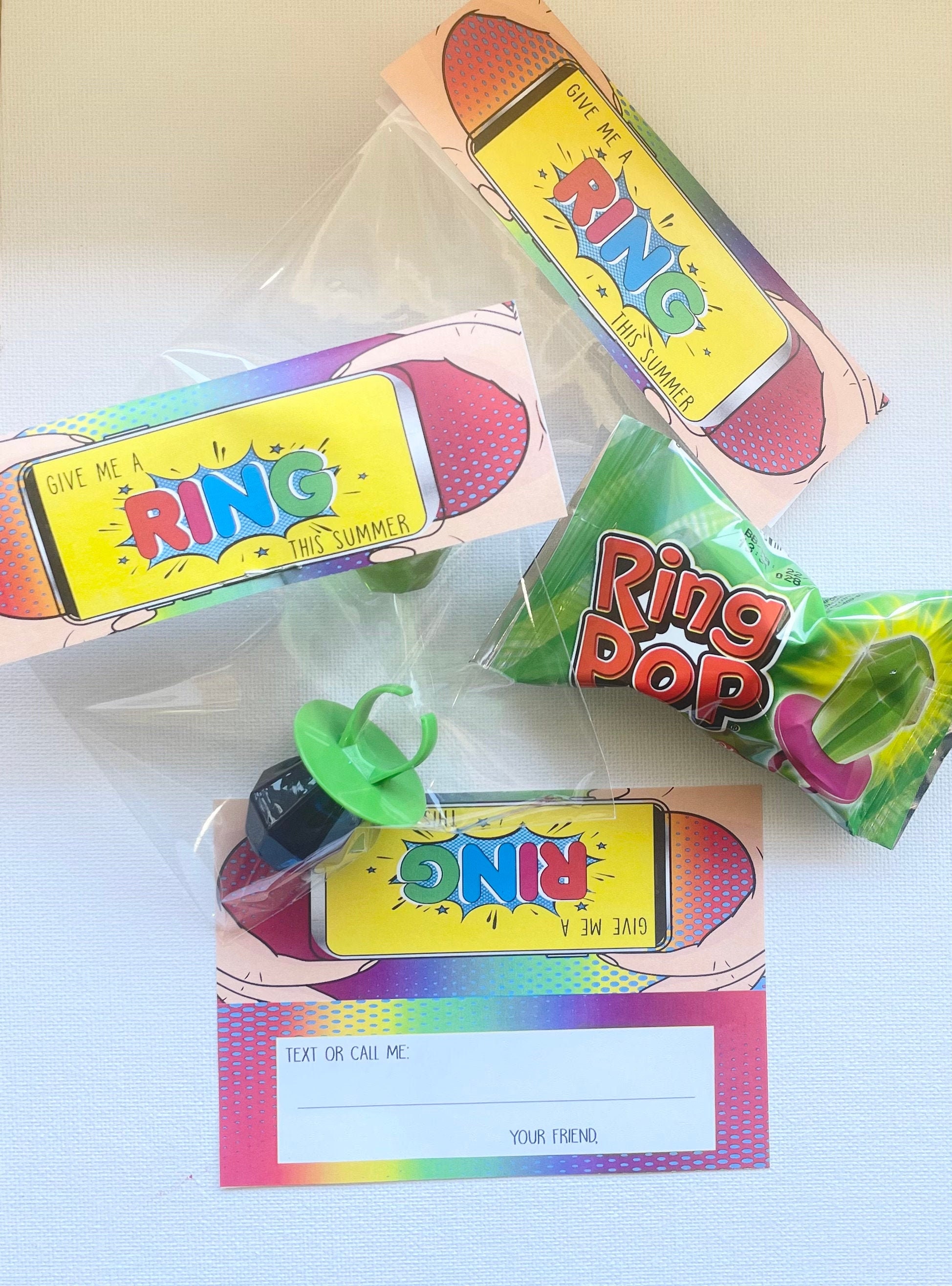 Give Me a Ring, Ring Pop, Keep in Touch, End of School Year Classmate ...